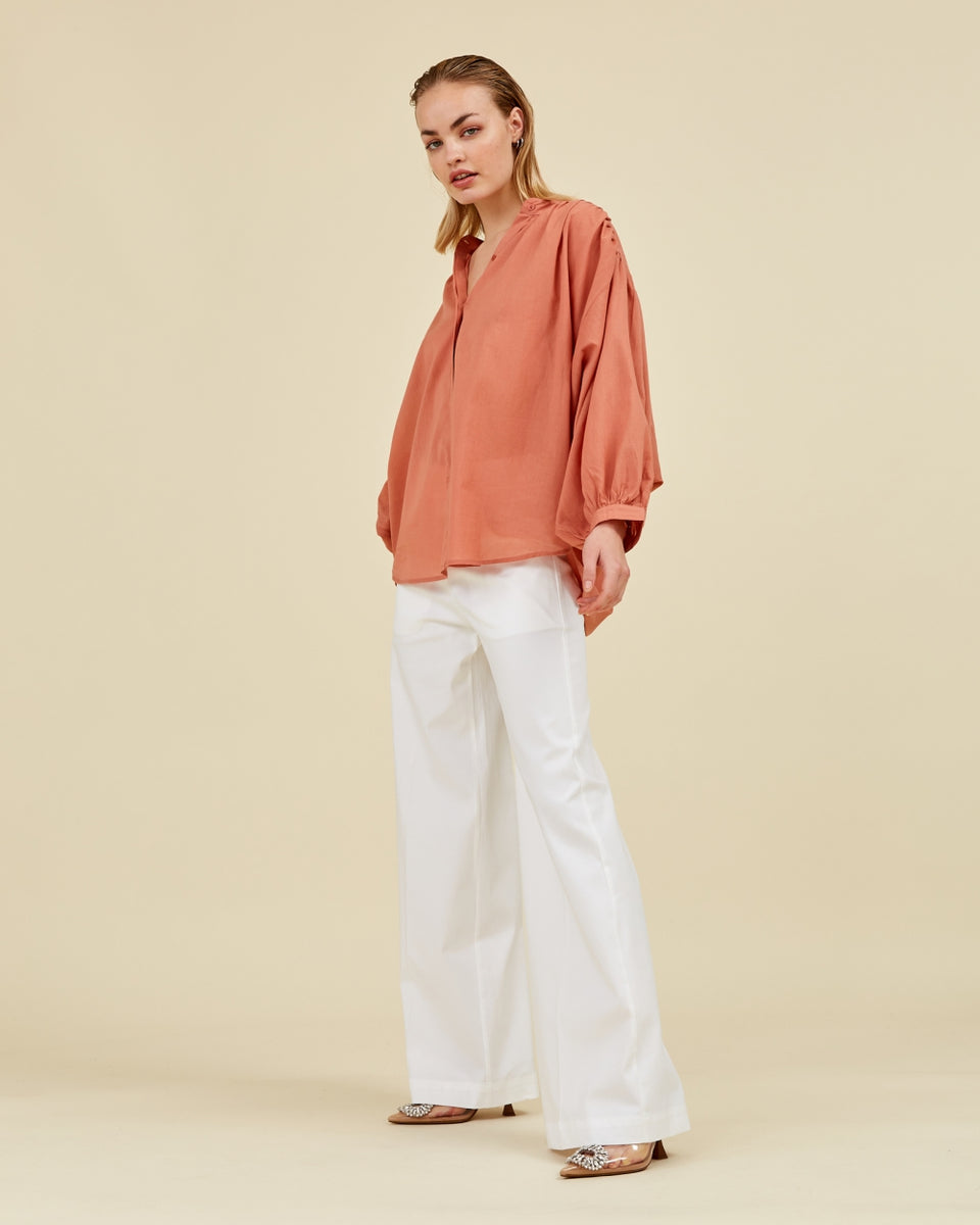 BALLOON BLOUSE TERRACOTTA – Maison Mara
